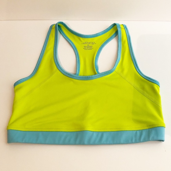 bcg | Intimates & Sleepwear | Sale Bcg Neon Green Racer Back Sports Bra ...